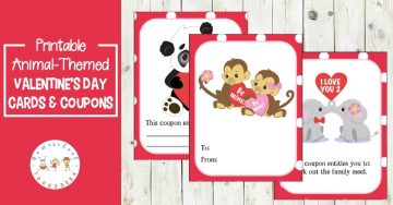 Adorable Printable Animal Valentine Cards for Kids