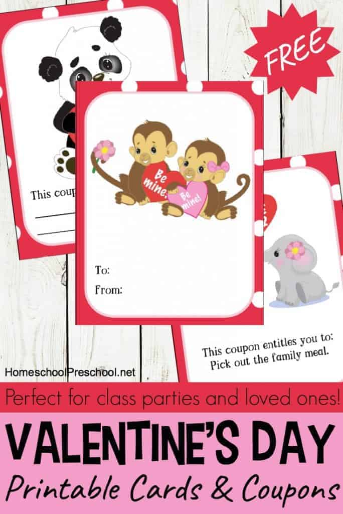 Adorable Printable Animal Valentine Cards for Kids