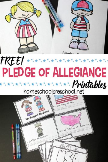 Free Preschool Pledge of Allegiance Printables