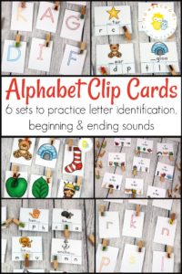Printable Alphabet Clip Cards to Focus on Letters and Sounds