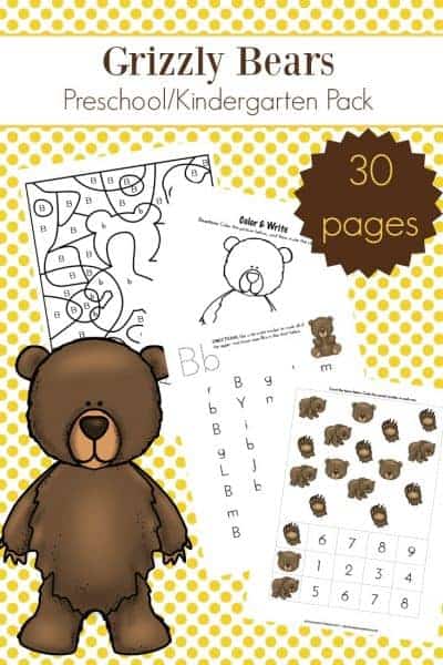 Printable Bear's Loose Tooth Preschool Book Activities