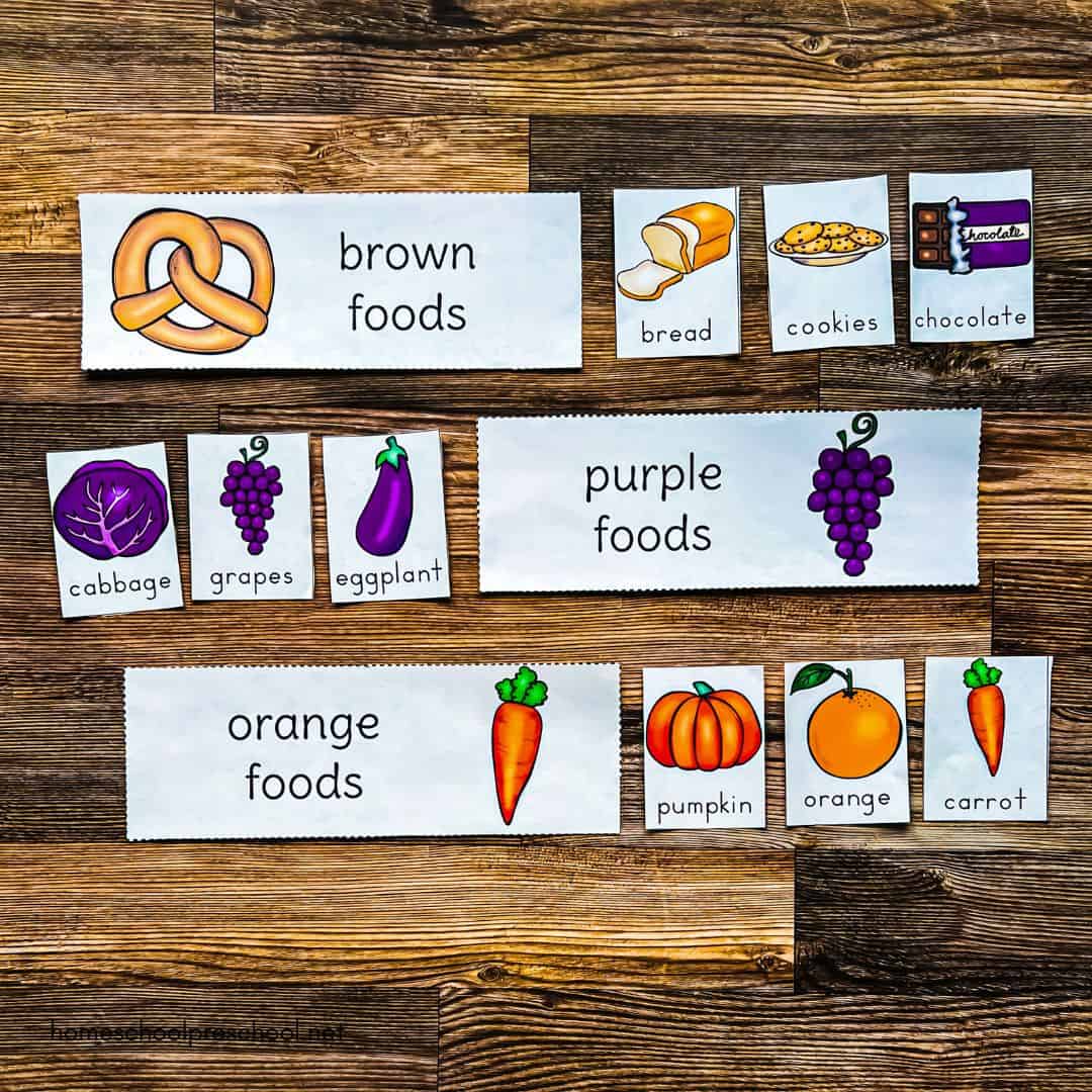 Preschool Food Theme Sorting: Developing Early Math Skills