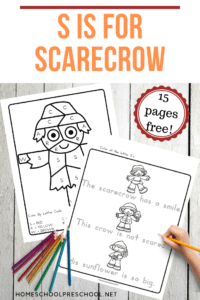 Free Printable Scarecrow Playdough Mats Count to Ten