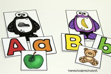 Free Printable Feed the Monster Alphabet Game for Preschoolers