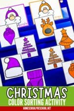 Christmas Color Sorting Printable: Preschool Learning Activity