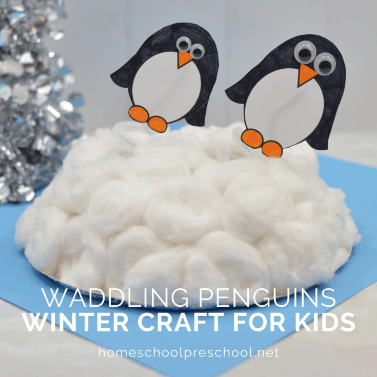 Wonder Waddling Penguin Preschool Craft for Winter