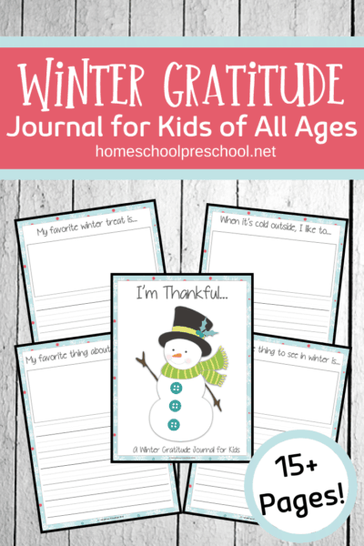 Wonderful Printable Winter Gratitude Journal for Kids