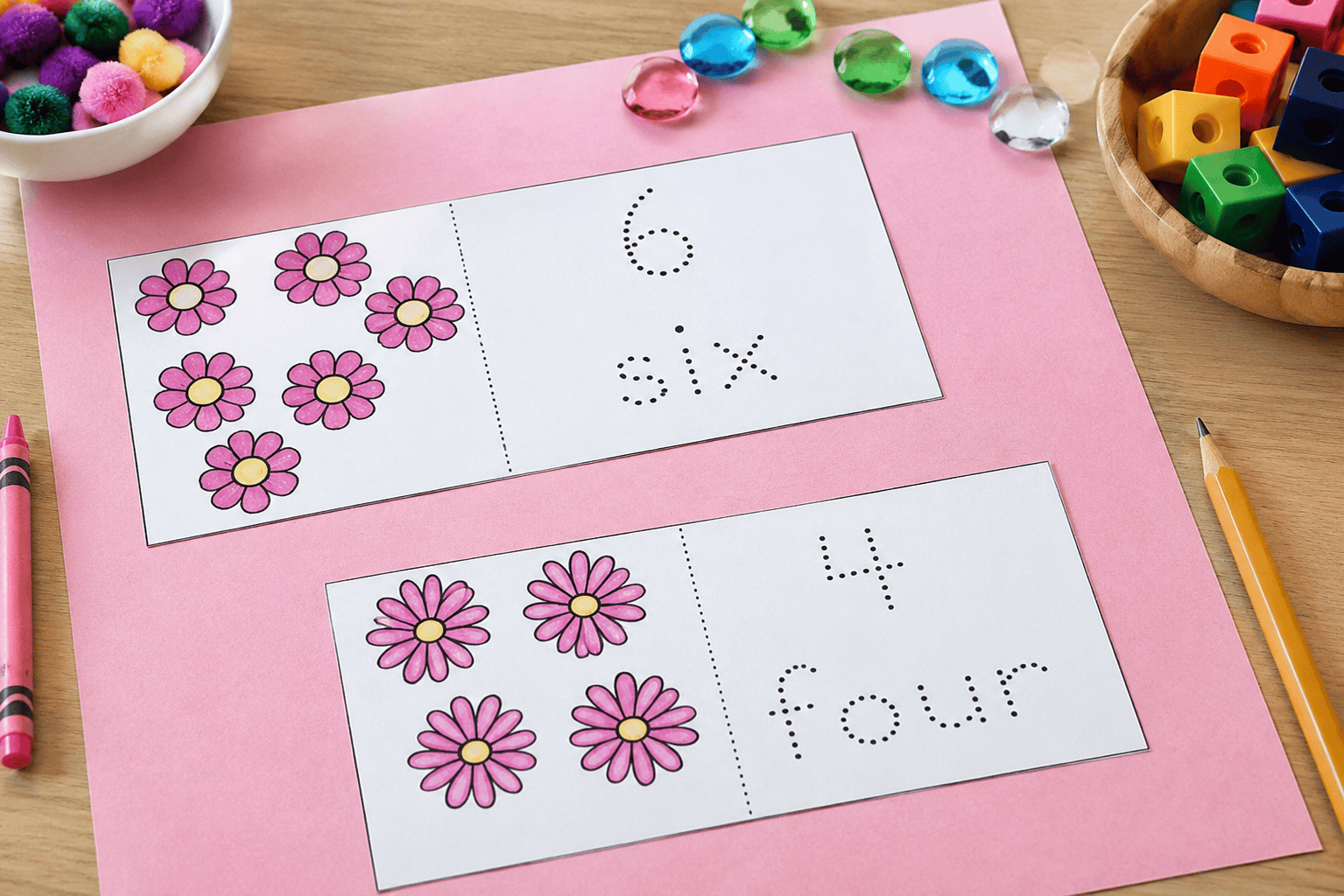 Flower Counting Activities for Preschoolers (Free Printable)