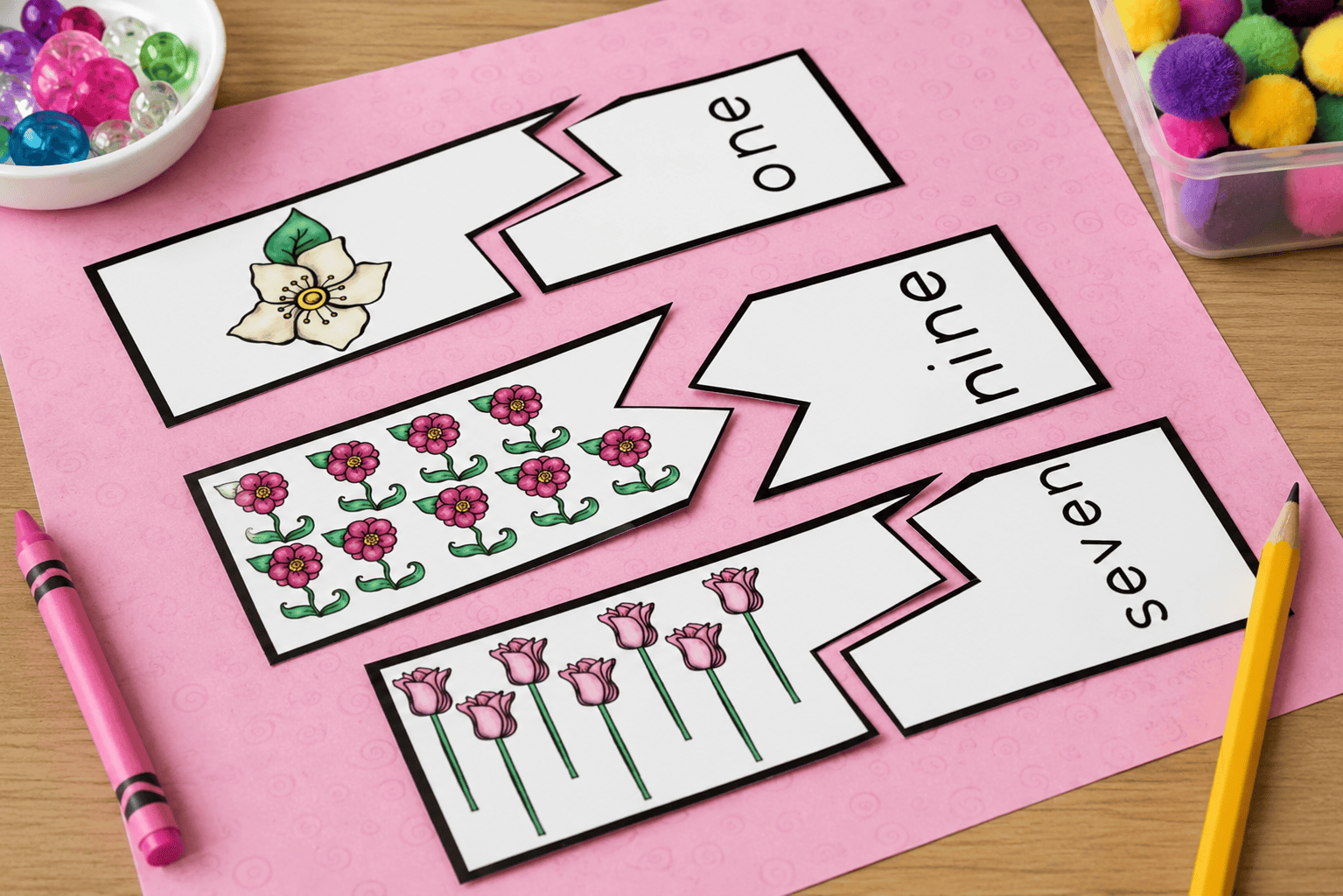 Flower Counting Activities for Preschoolers (Free Printable)