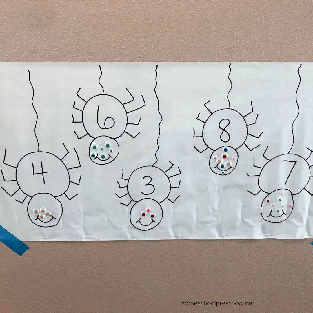 Counting Spider Eyes: Halloween Math Activity for Preschoolers