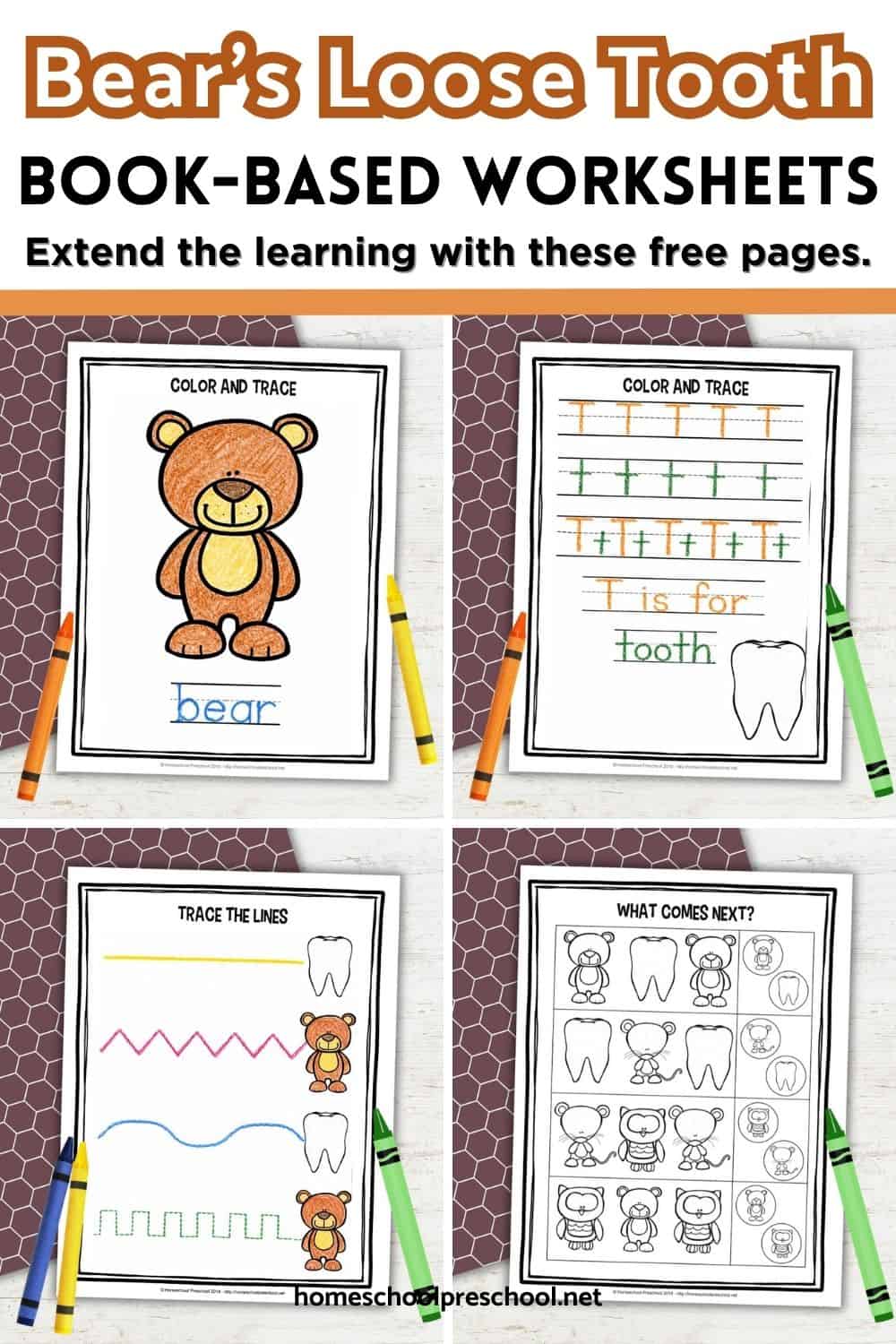 Printable Bear's Loose Tooth Book Activities for Preschool