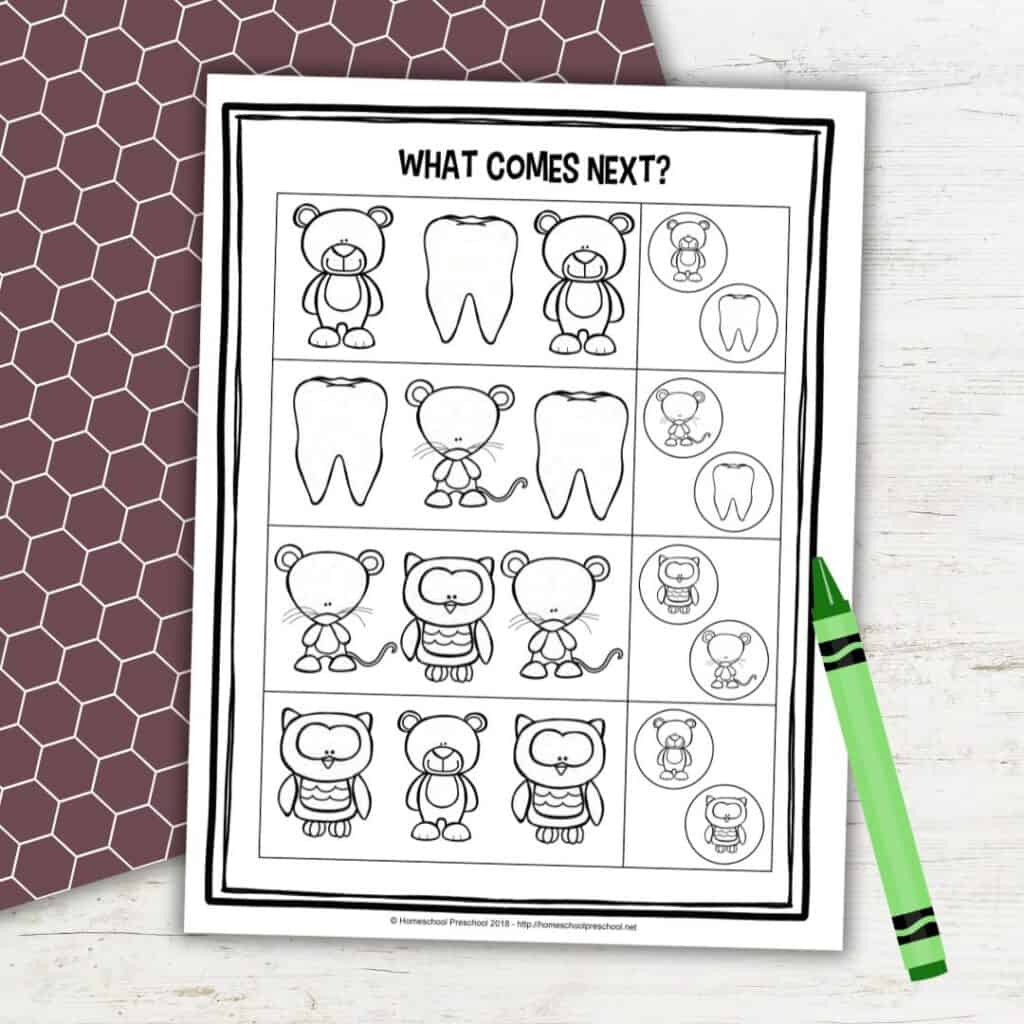 Printable Bear's Loose Tooth Book Activities for Preschool
