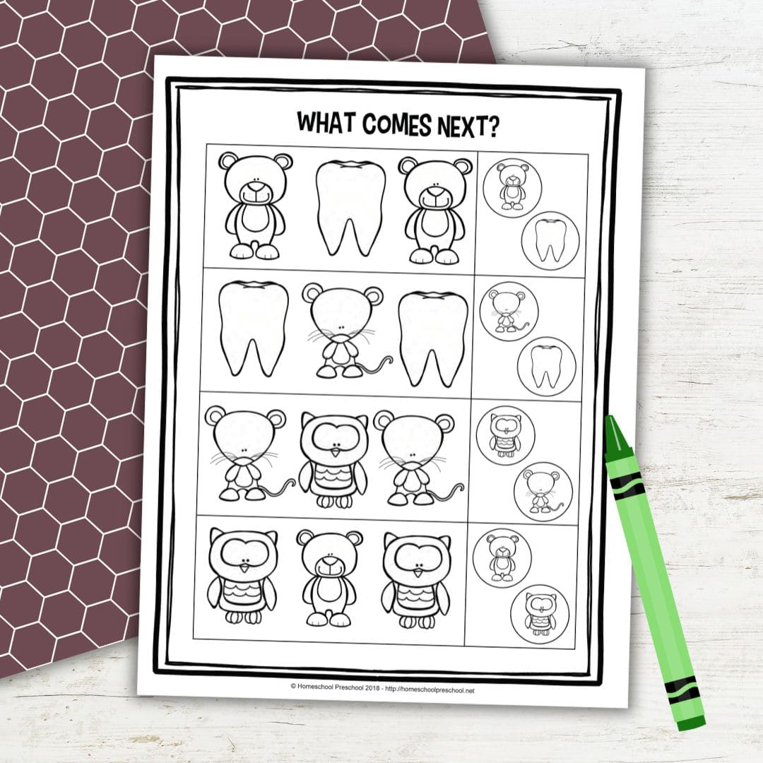 Printable Bear's Loose Tooth Book Activities for Preschool