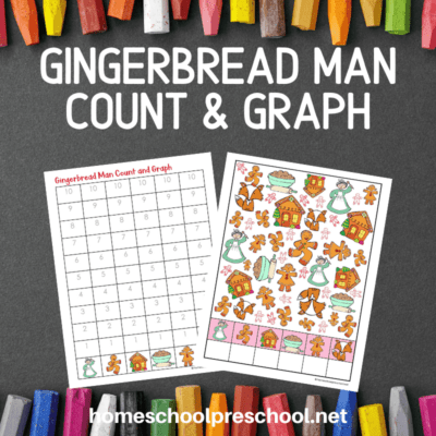 Free Gingerbread Man Count and Graph Worksheets