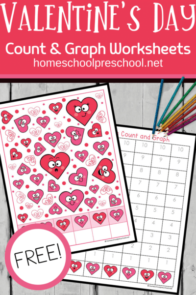 Free Printable Valentine Heart Count and Graph Activity