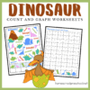 Printable Dinosaur Count and Graph Worksheets for Preschool