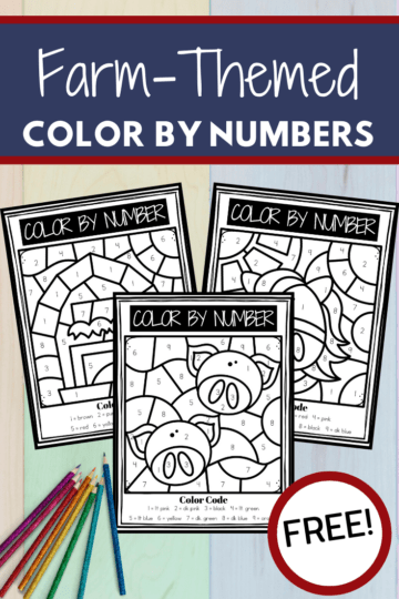 Free Printable Farm Color By Numbers Worksheets