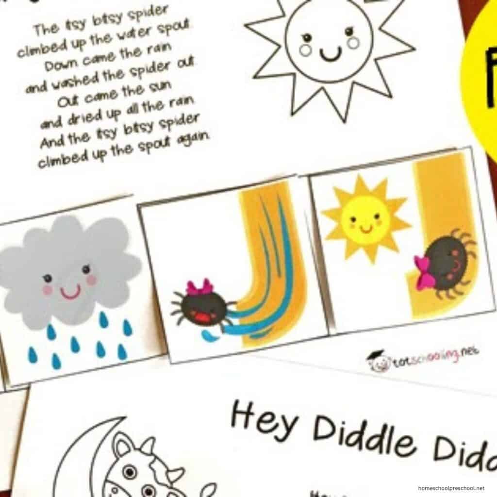 Nursery Rhyme Sequencing Activities for Preschoolers