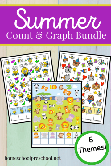 Printable Summer Count and Graph Worksheets