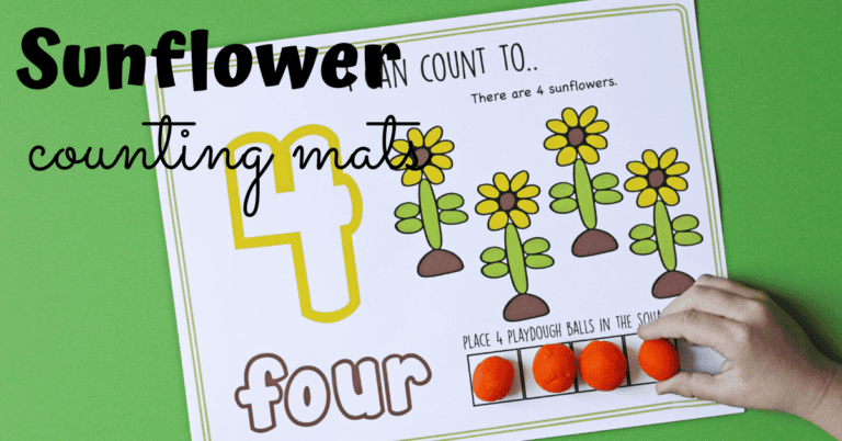 Sunflower Life Cycle Counting Mats - Homeschool Preschool