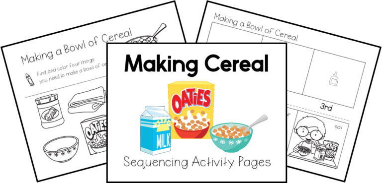 Printable Breakfast Sequencing Activities for Preschoolers