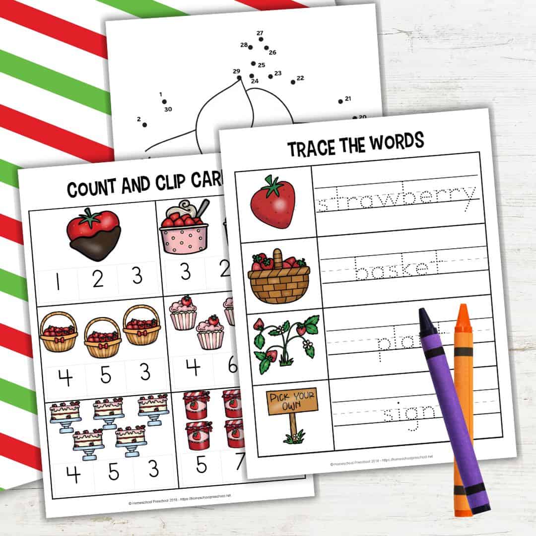 Strawberry Preschool Printables for Early Learners