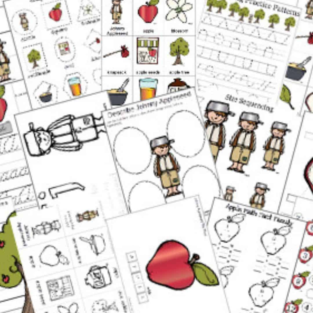 Printable Johnny Appleseed Activities for Preschoolers