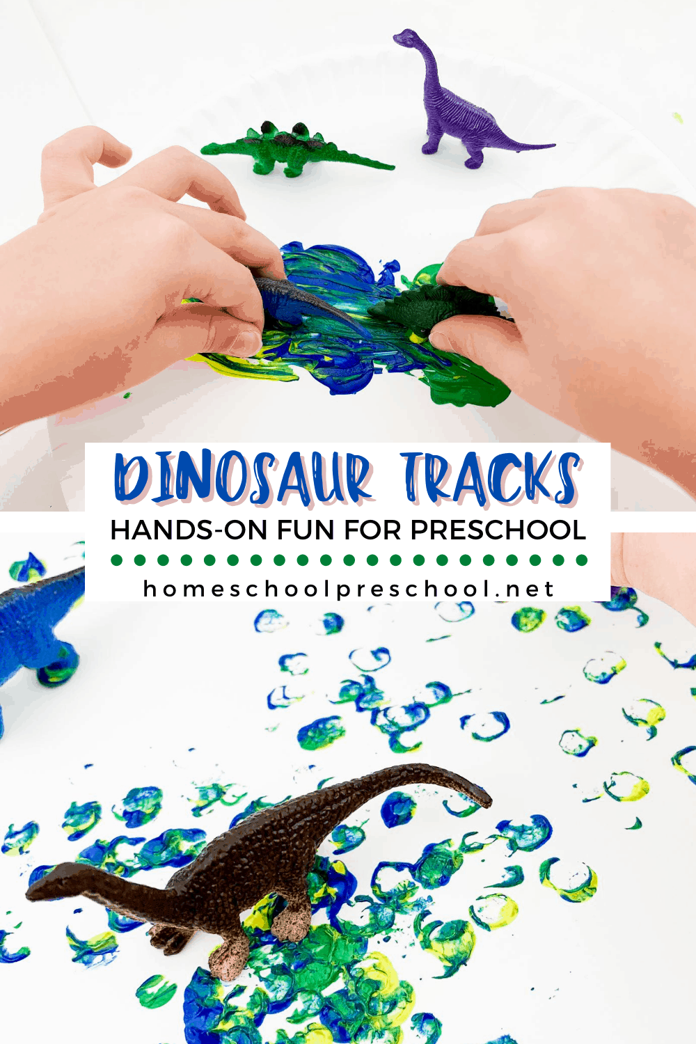 How to Make Colorful Dinosaur Tracks with Preschoolers