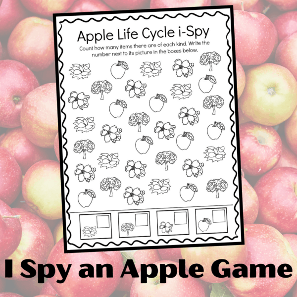 Free Printable I Spy an Apple Game Worksheet