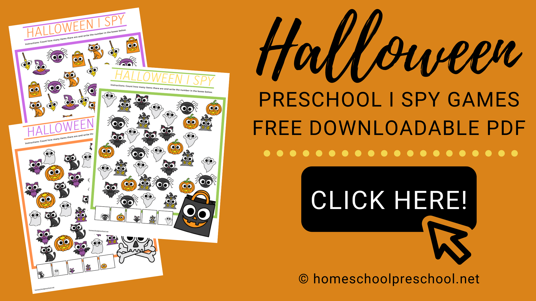 Free Printable Halloween I Spy Games for Preschoolers