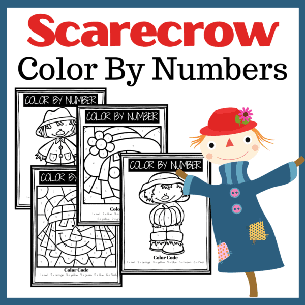 Printable Scarecrow Color By Number Worksheets