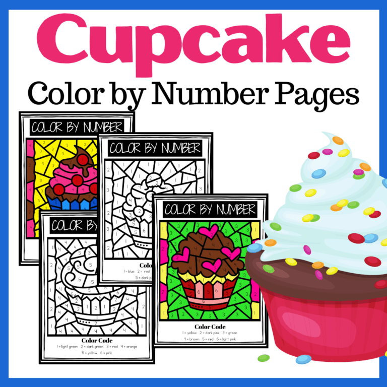 Free Cupcake Printable Color by Number Pages