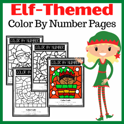 Printable Elf Color By Numbers Preschool Worksheets