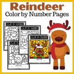 Printable Reindeer Color By Numbers for Preschool