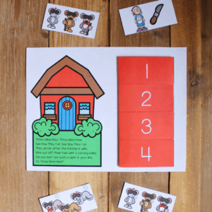 Printable Three Blind Mice Sequencing Pictures for Kids