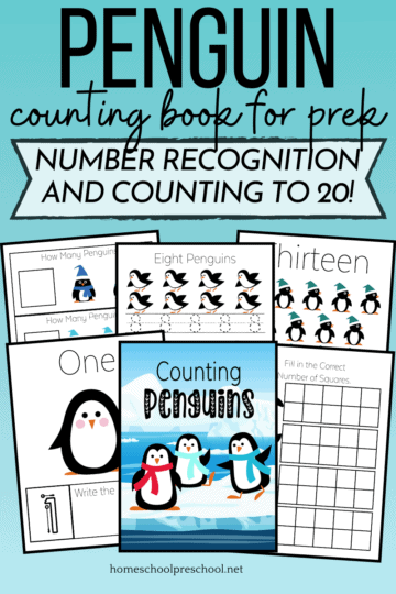 Counting Penguins Book - Homeschool Preschool