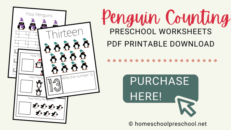 Counting Penguins Book - Homeschool Preschool