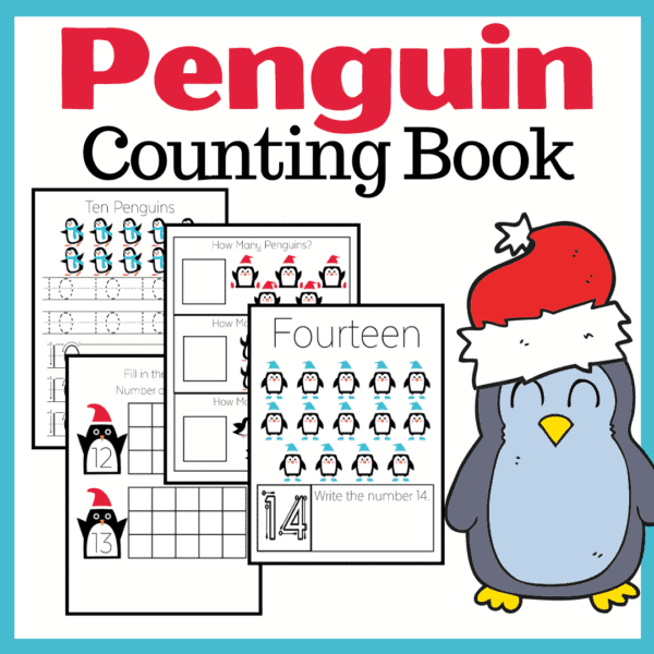 Counting Penguins Book - Homeschool Preschool