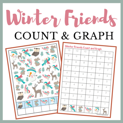Winter Friends Count and Graph Worksheets for Preschool