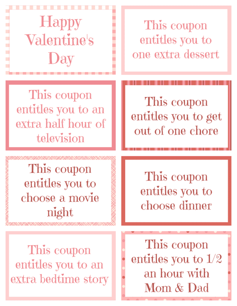 10 Printable Valentine Coupons Ideas for Preschoolers