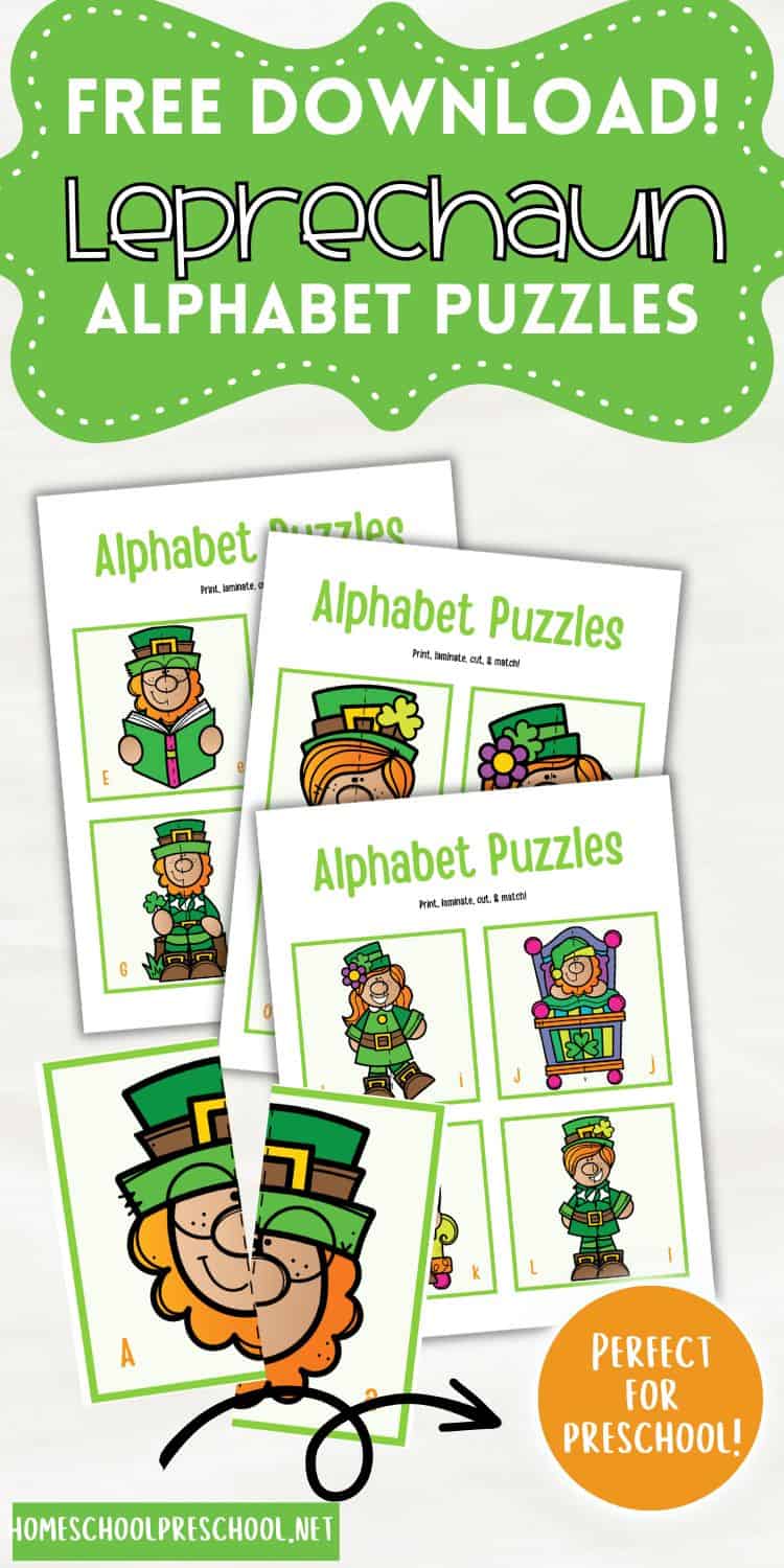 St. Patrick’s Day Alphabet Matching Game for Preschool