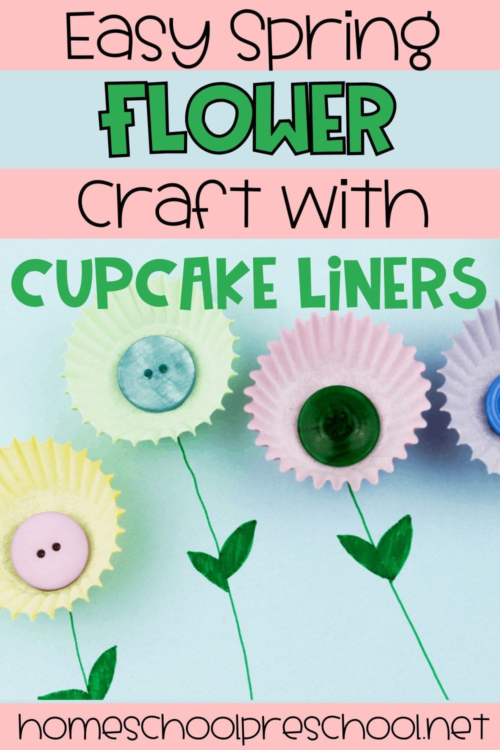 Adorable Muffin Cup Spring Flower Craft for Preschoolers