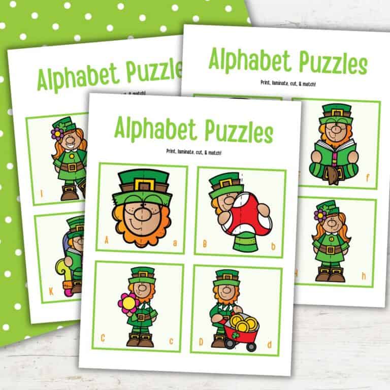 St. Patrick’s Day Alphabet Matching Game for Preschool