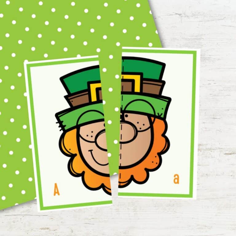 St. Patrick’s Day Alphabet Matching Game for Preschool