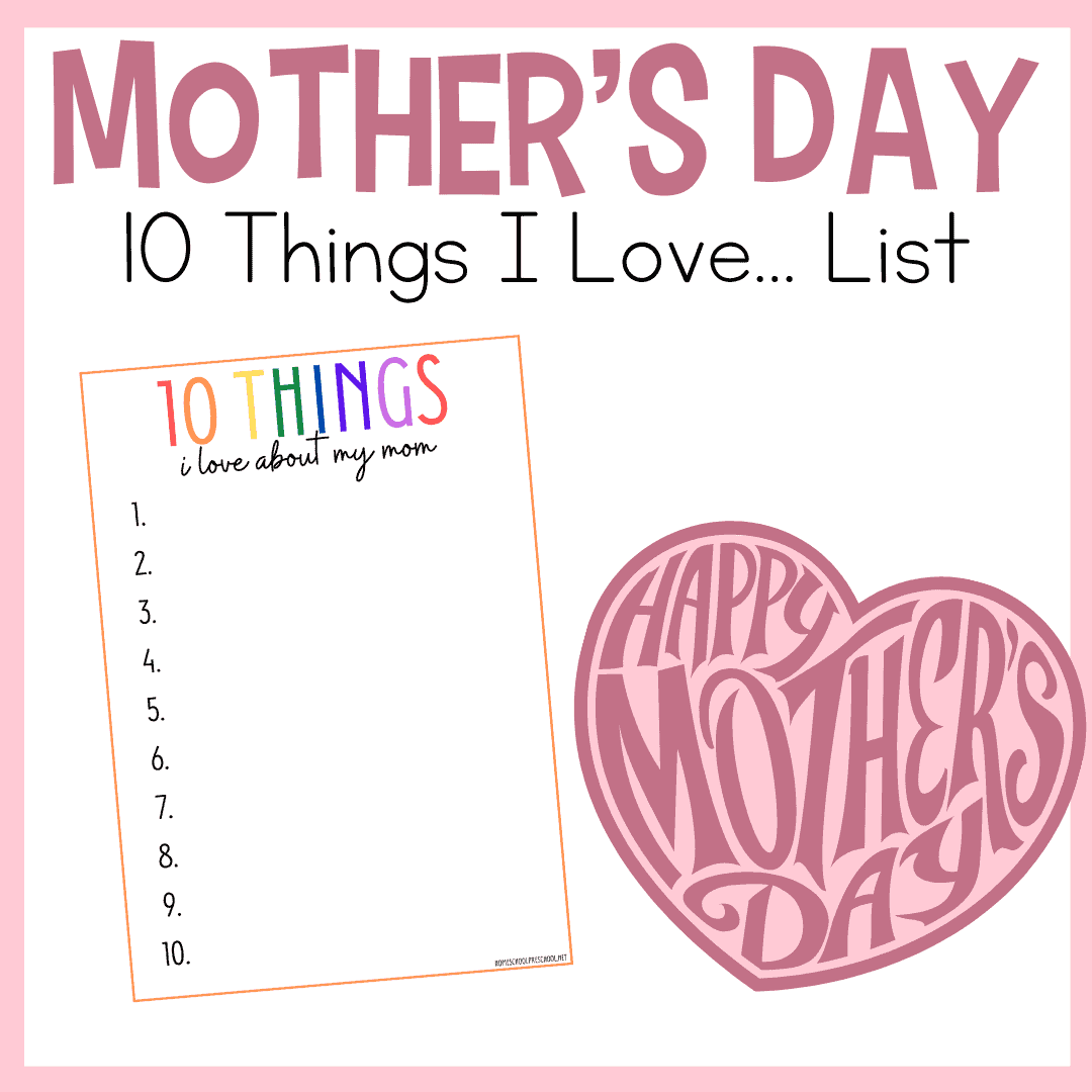 Free Mothers Day Printables for Preschoolers to Give