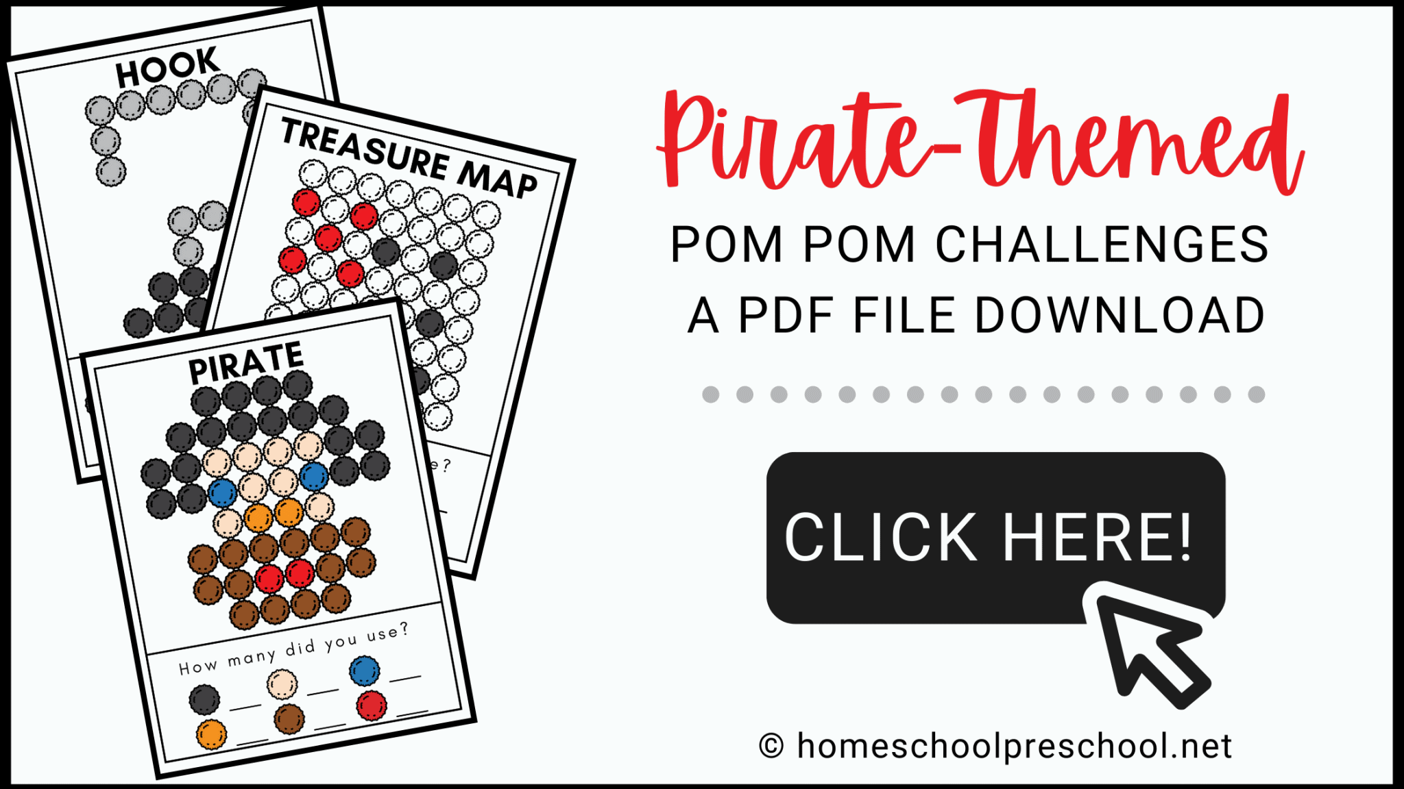 Pirate Pom Pom Challenge Mats