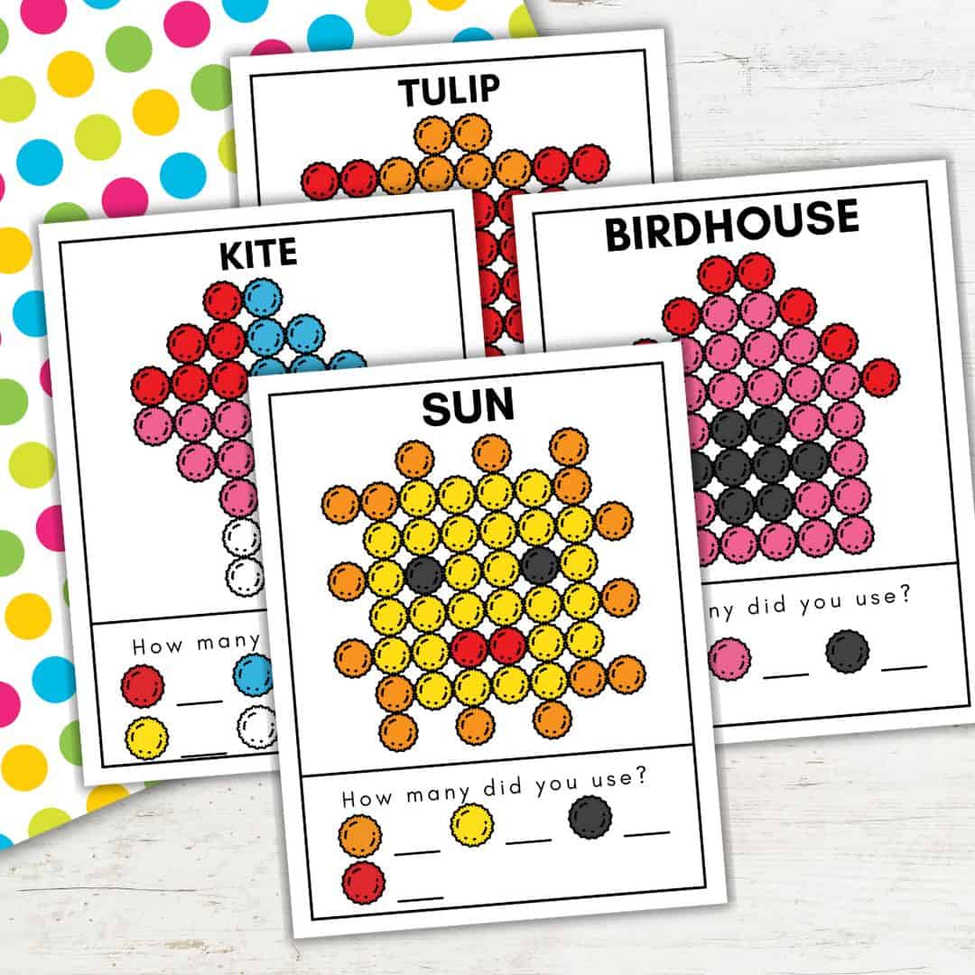 Spring Pom Pom Activities for Preschoolers Printable Set