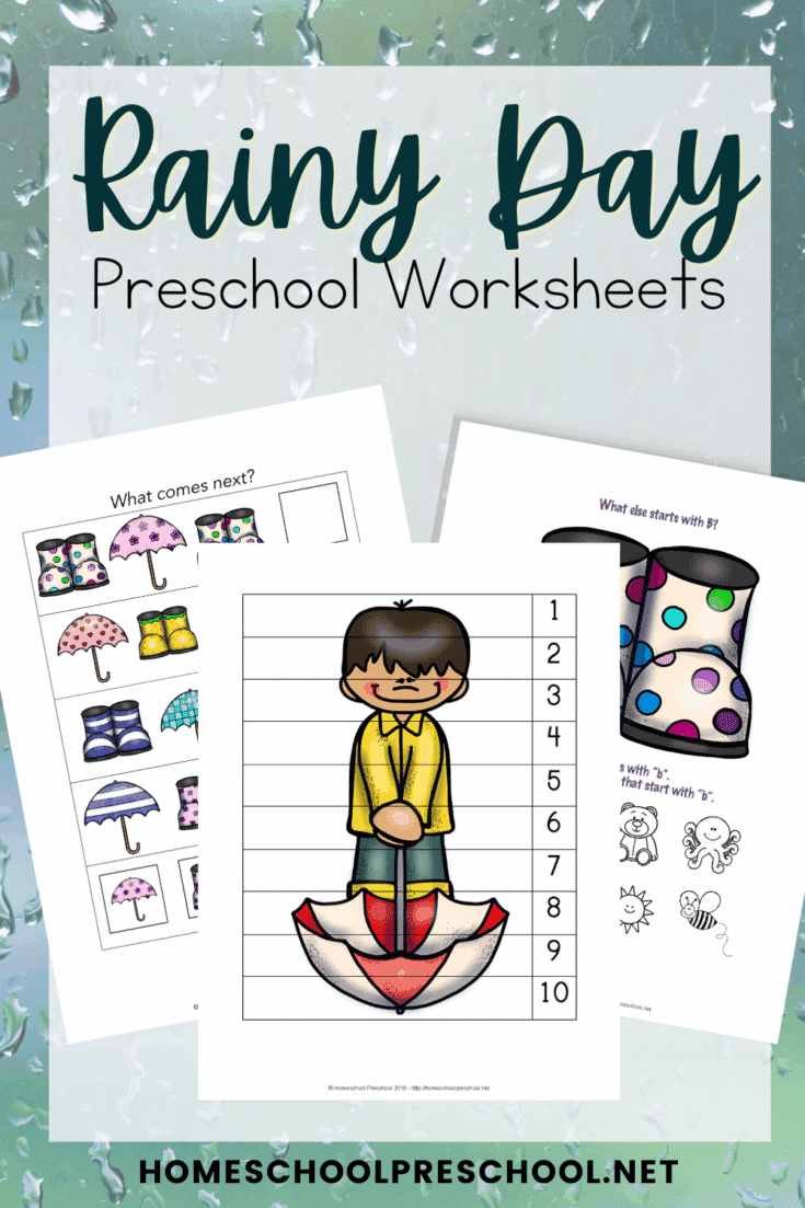 FREE Rainy Day Printables for Preschoolers