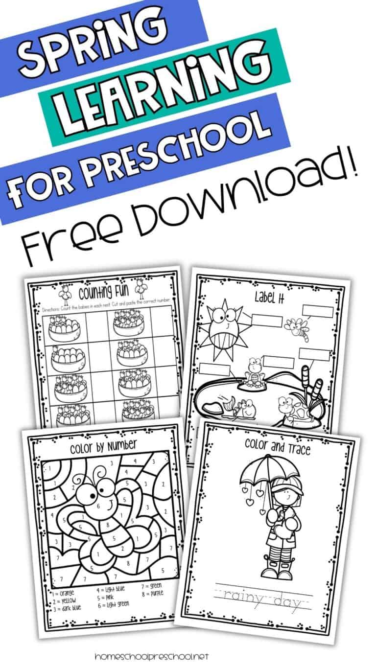 Free Printable Spring Worksheets for Preschool (PDF Packet)