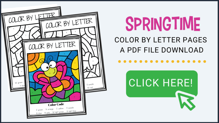 Free Printable Spring Color by Alphabet Worksheets